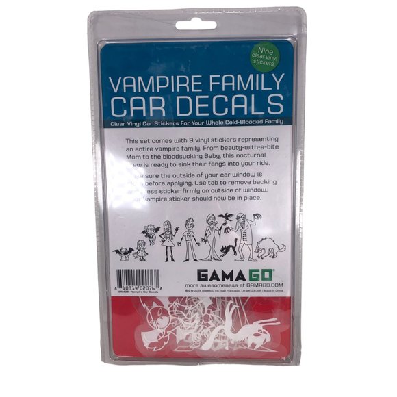 Gama Go | Other | Gama Go Vampire Family Car Decals 9 Clear Vinyl ...